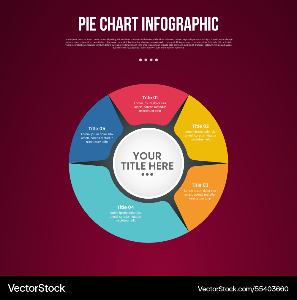 Pie chart base template infographic with creative Vector Image