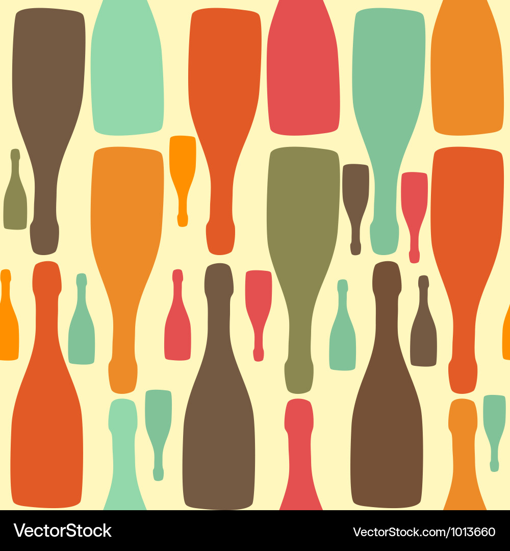 Retro Bottle Pattern Background Royalty Free Vector Image
