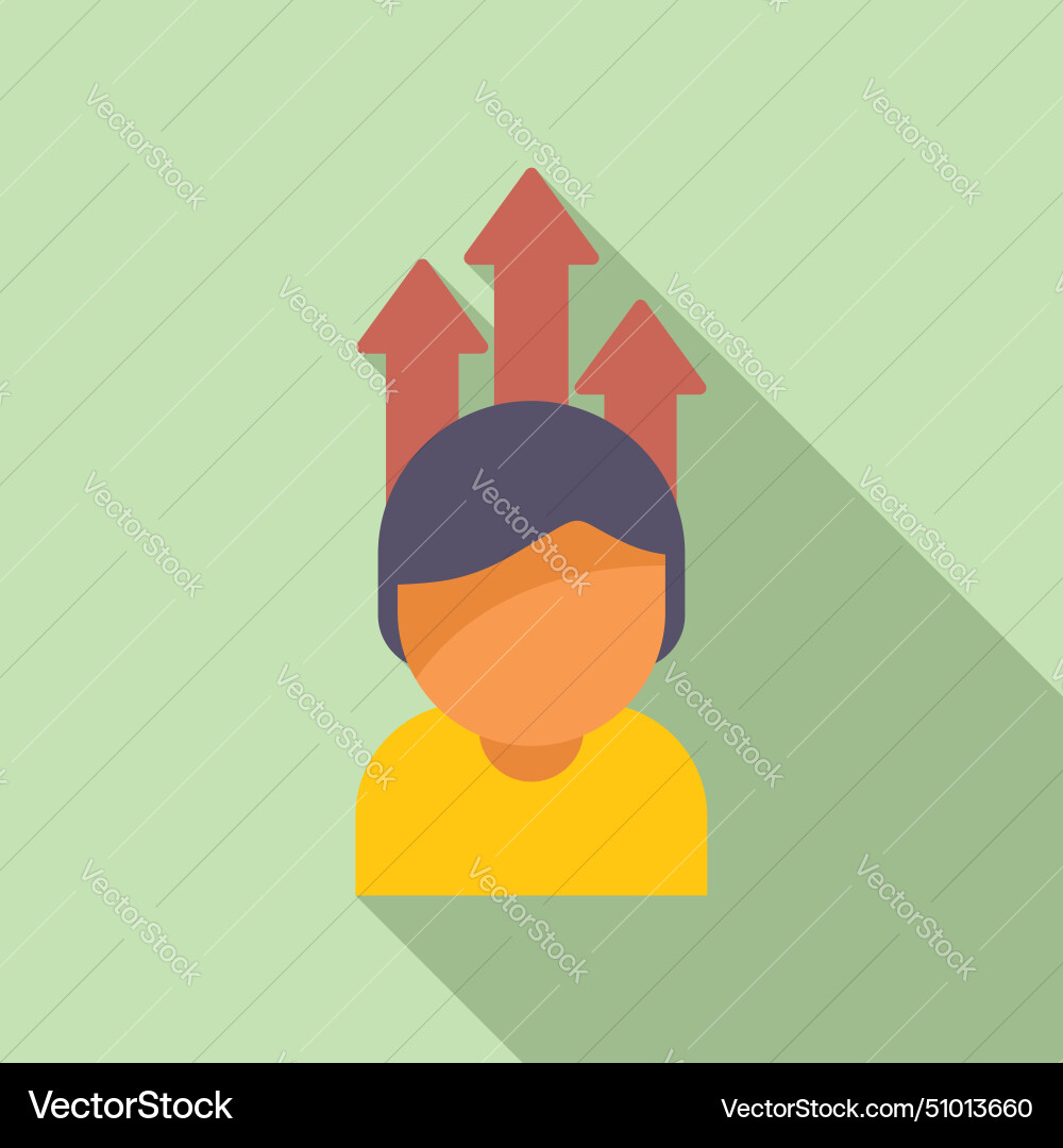 Rise new leader icon flat motivational Royalty Free Vector
