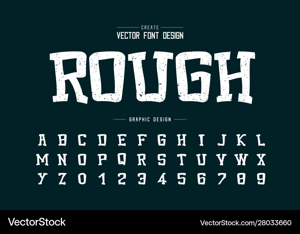 Texture font and cartoon alphabet rough typeface Vector Image