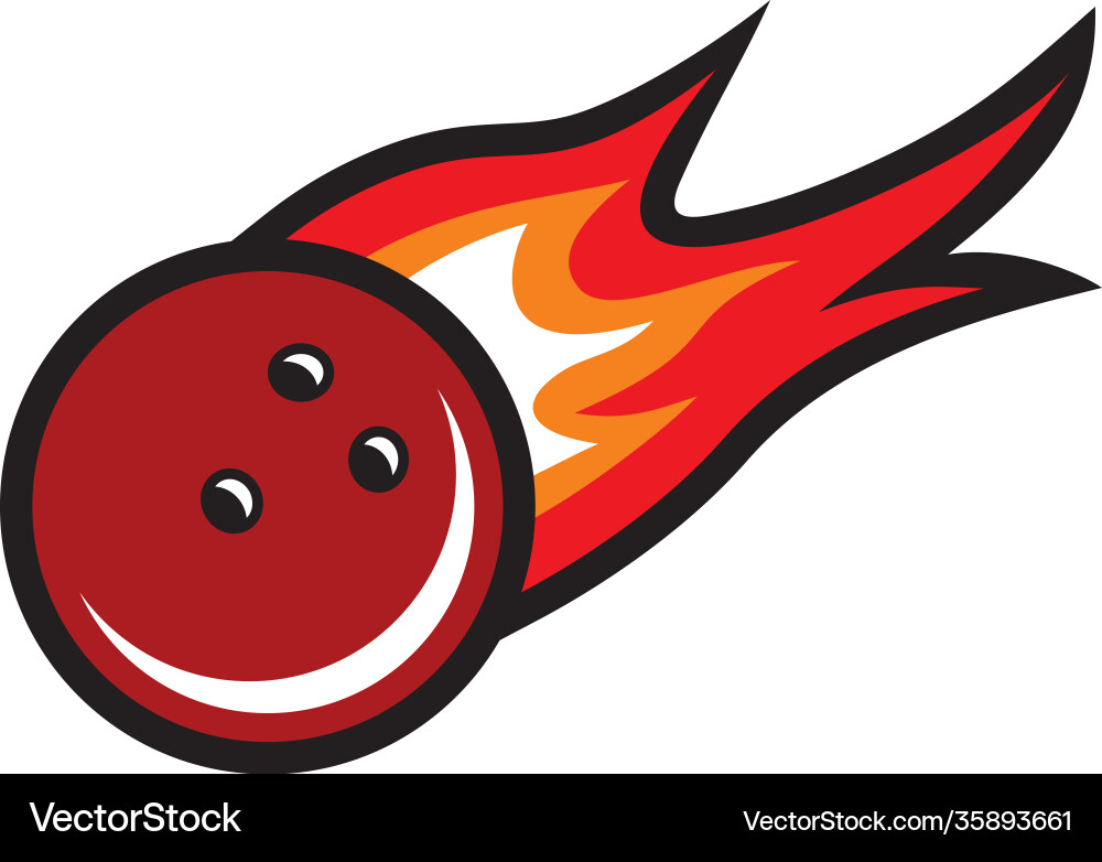 Bowling ball on fire Royalty Free Vector Image