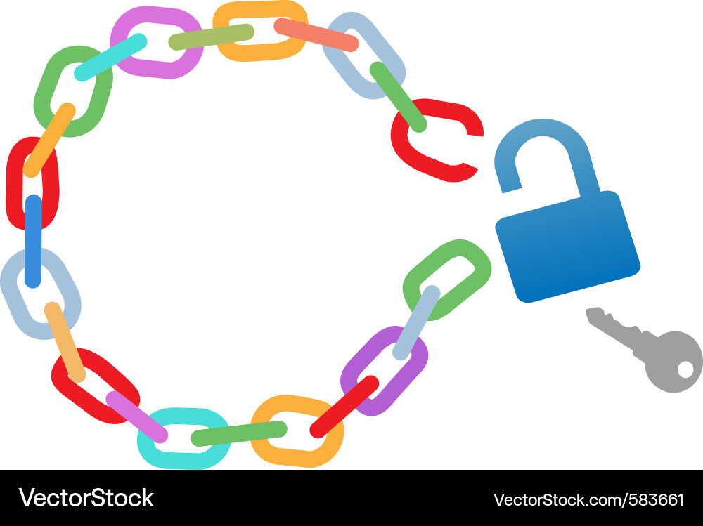 Broken circle chain Royalty Free Vector Image - VectorStock