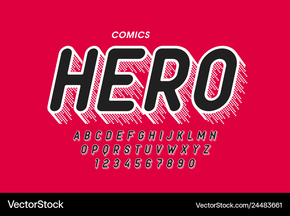 Comics style font Royalty Free Vector Image - VectorStock
