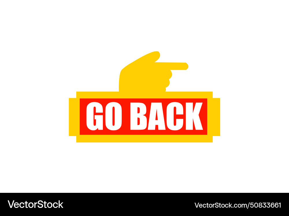 Go back social media flat sticker design Vector Image