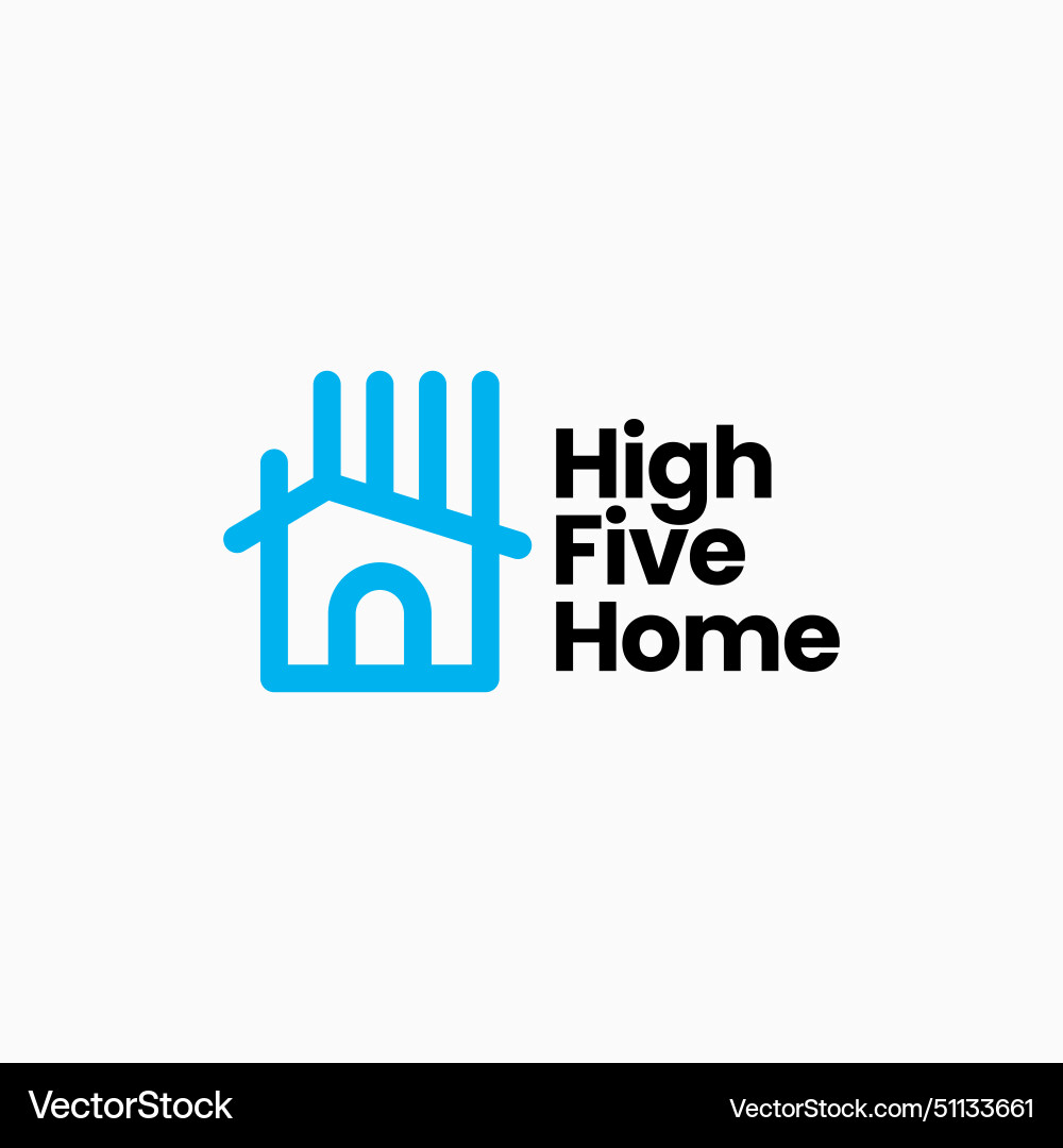 House home hand care high five logo icon Vector Image
