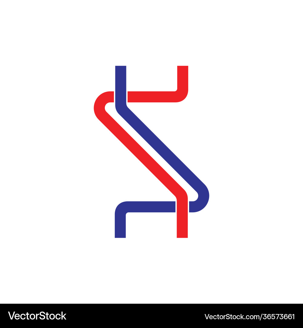 Letter sl line linked logo Royalty Free Vector Image