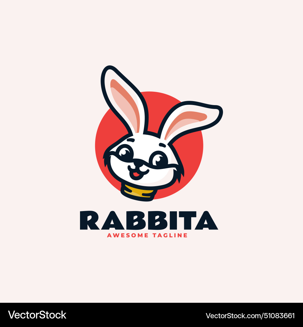 Logo rabbit mascot cartoon style Royalty Free Vector Image