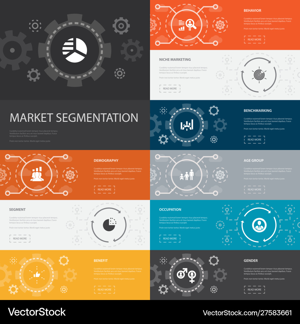 Market Segmentation Icons - Line Style Royalty Free Vector