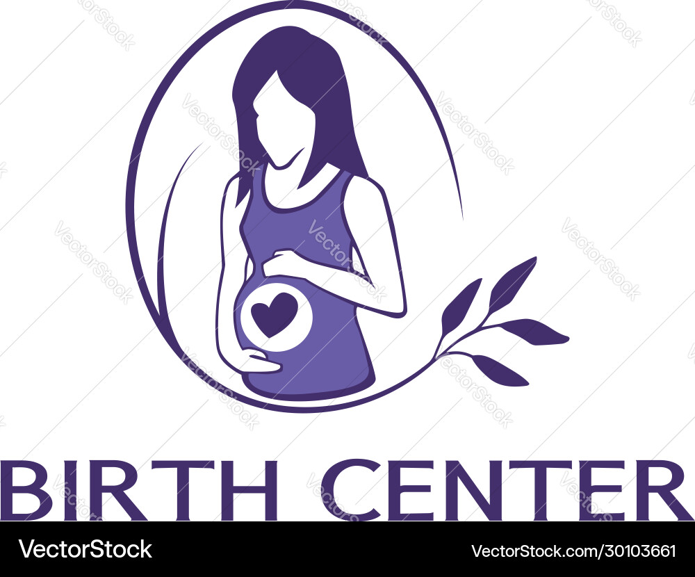 Midwives and birth center logo Royalty Free Vector Image