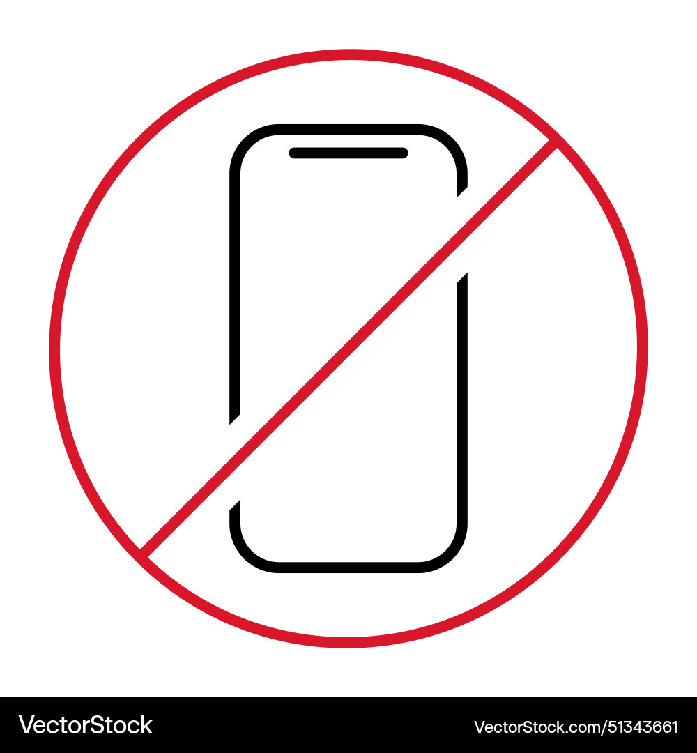 Mobile forbidden icon no use phone sign ban Vector Image
