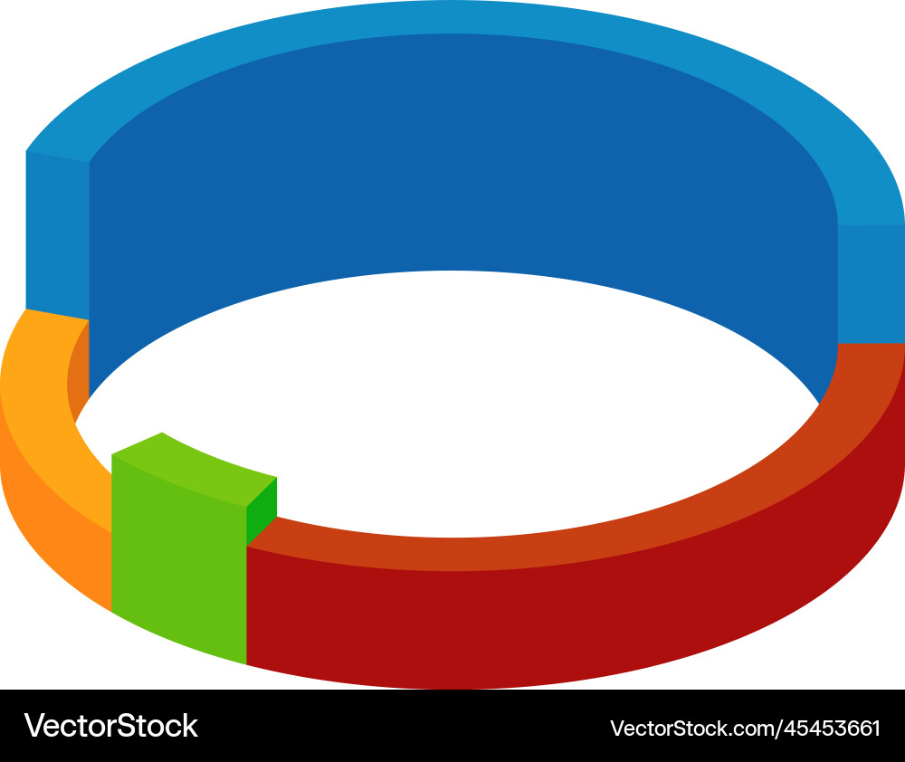 Ring diagram color 3d isometric infographic Vector Image