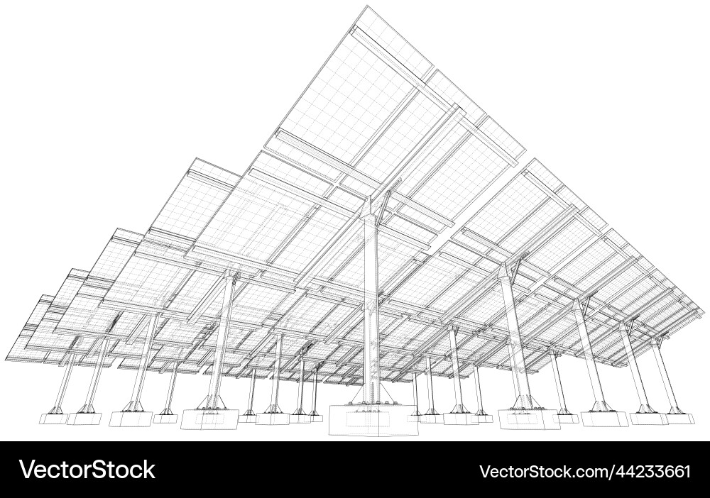 Solar panel field Royalty Free Vector Image - VectorStock