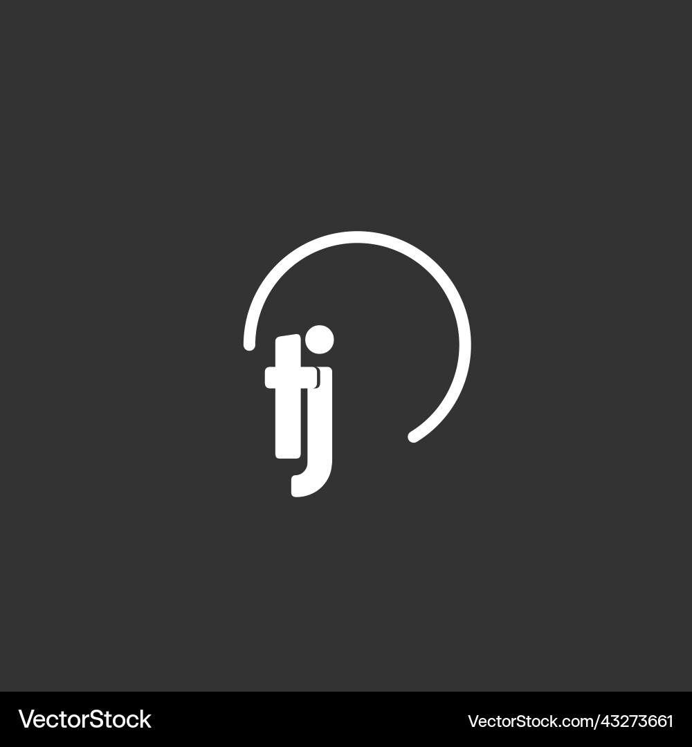 Tj initial logo with rounded circle Royalty Free Vector