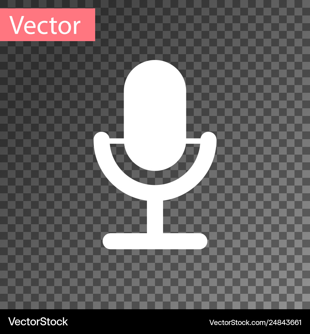 White Microphone Icon – Royalty-Free Vector | VectorStock
