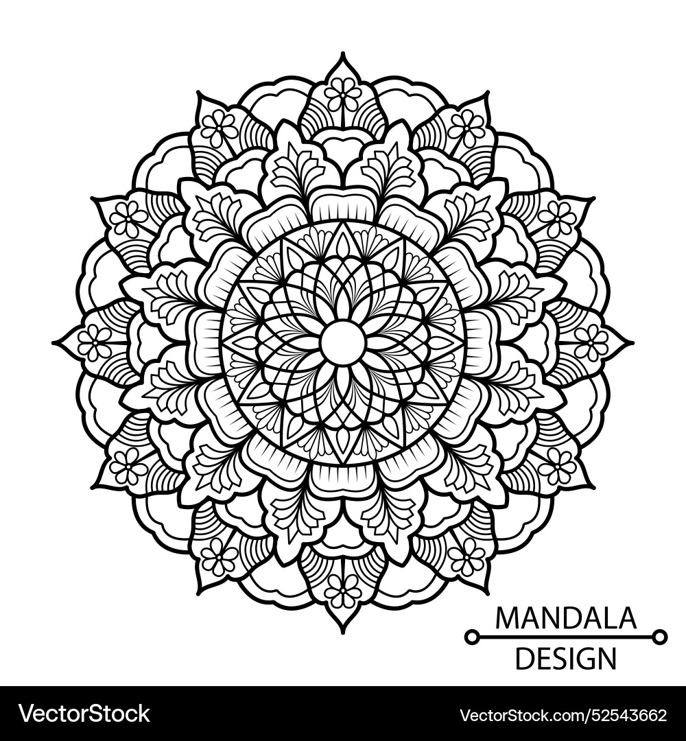 Art mandala design template for paper cutting Vector Image