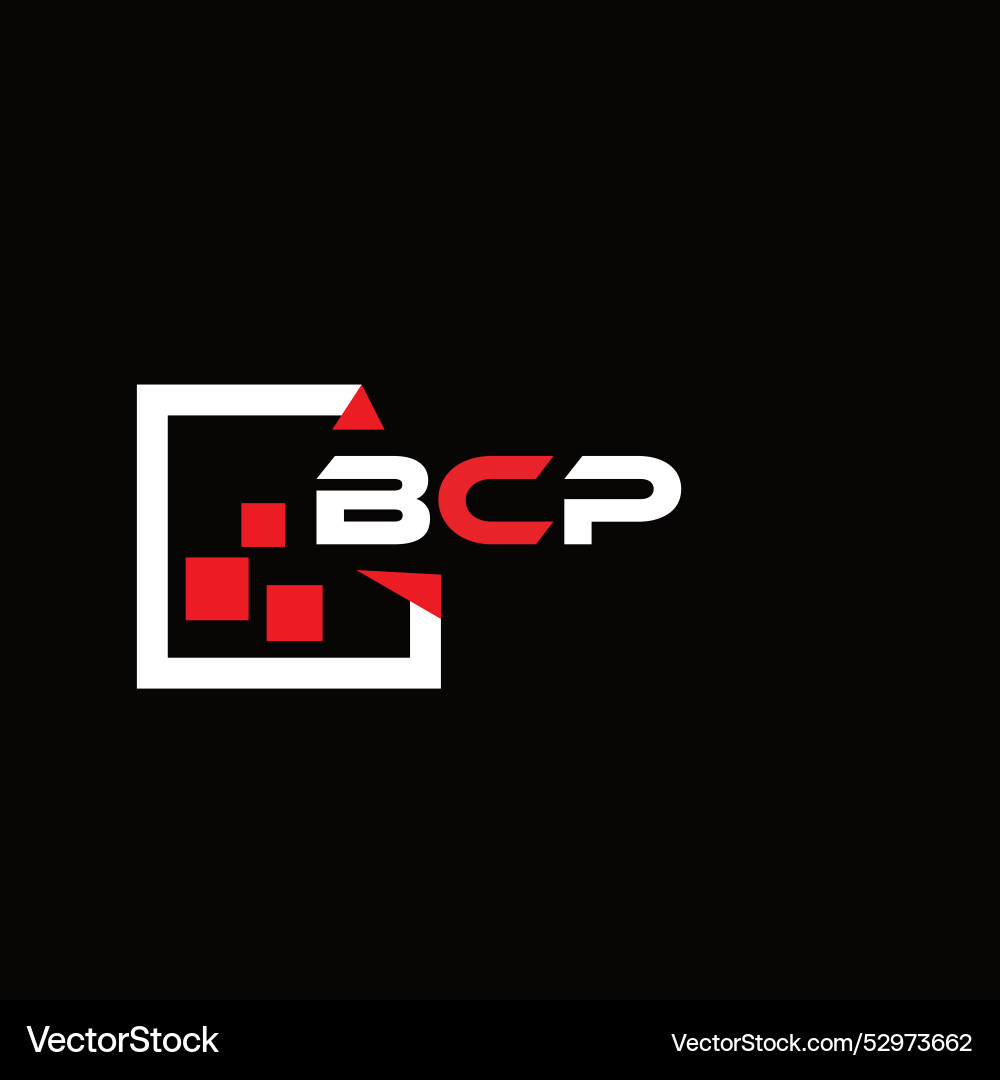 Bcp creative minimalist letter logo unique Vector Image