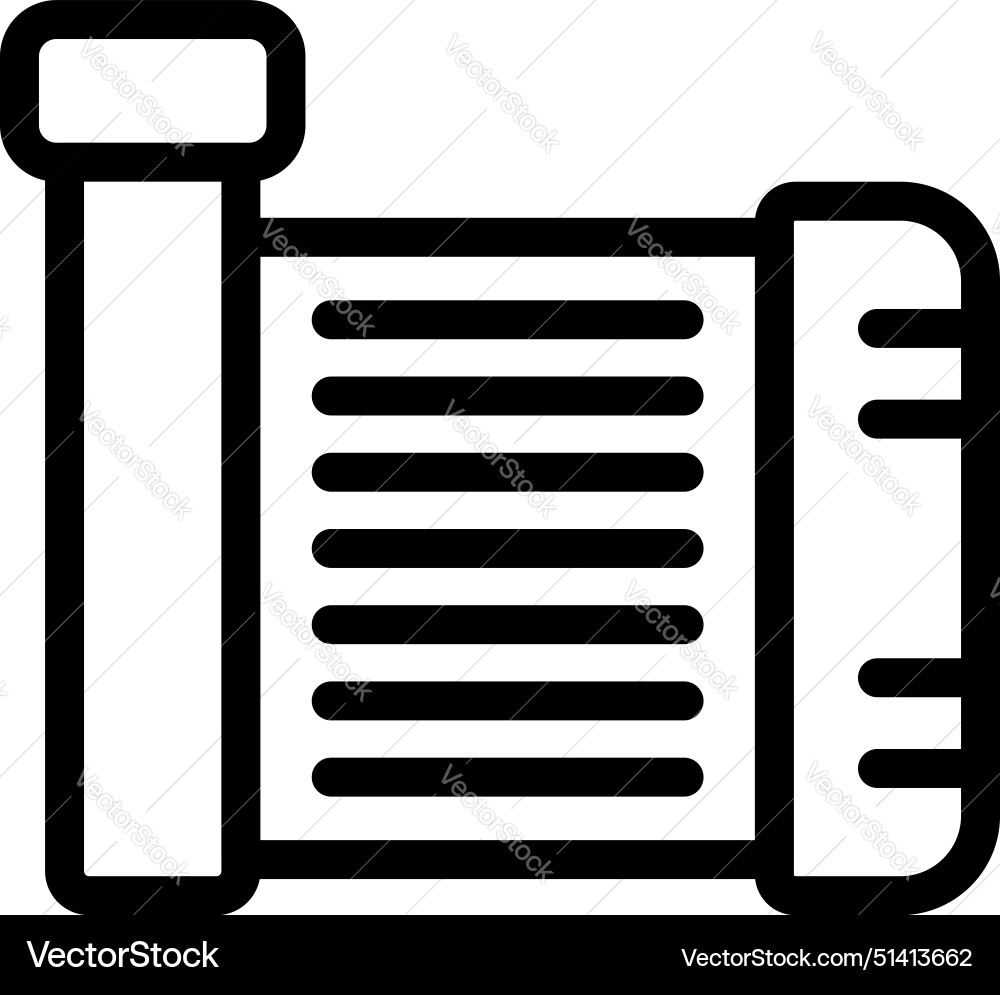 Black and white icon of a scroll Royalty Free Vector Image