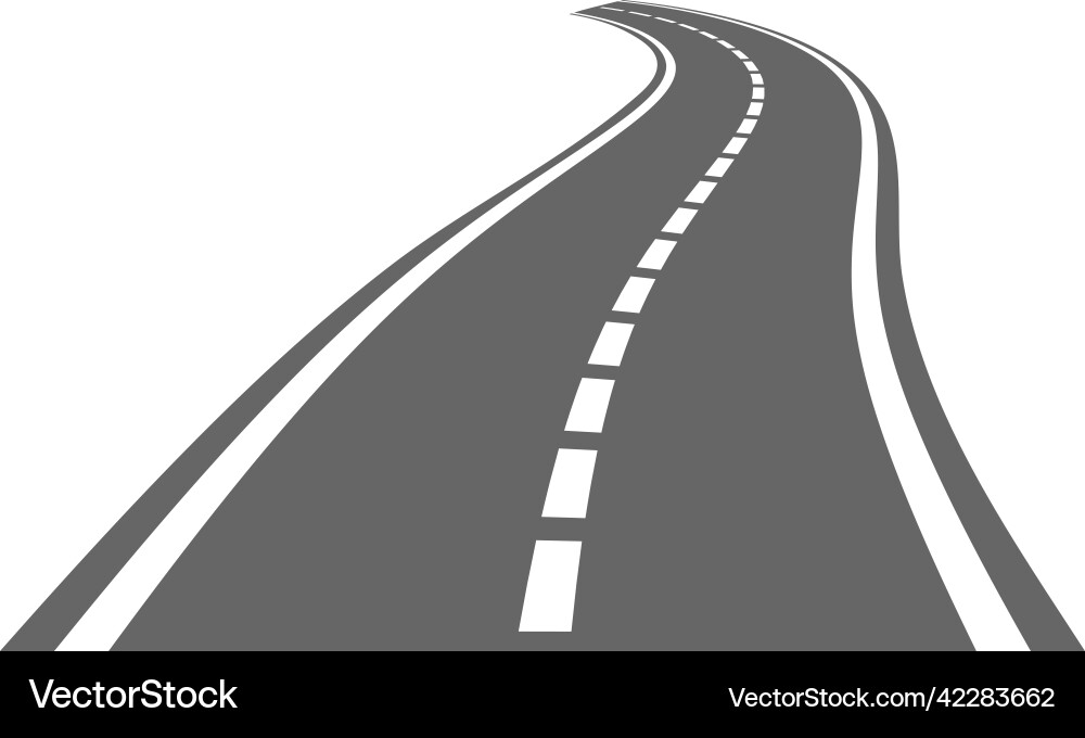 Curved road asphalt path with far horizon Vector Image