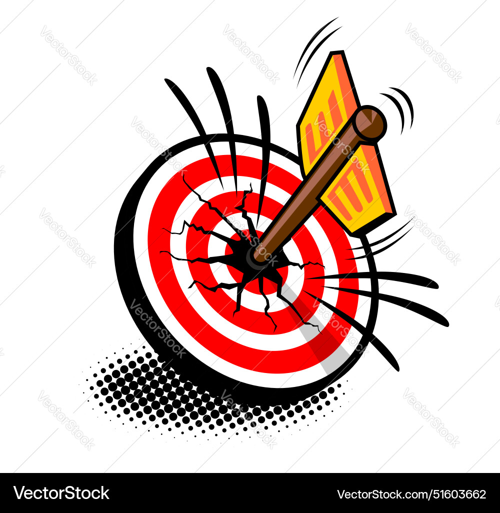 Goal arrow in target Royalty Free Vector Image