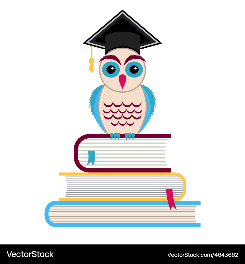Graduation cap and owl Royalty Free Vector Image