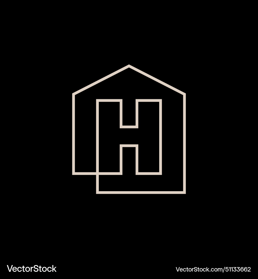 H letter house monogram home mortgage architect Vector Image