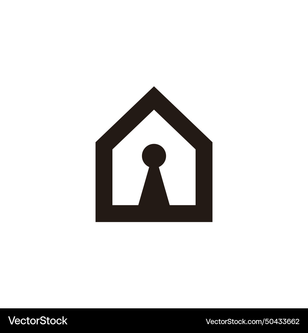 Home lock hole symbol icon geometric design Vector Image