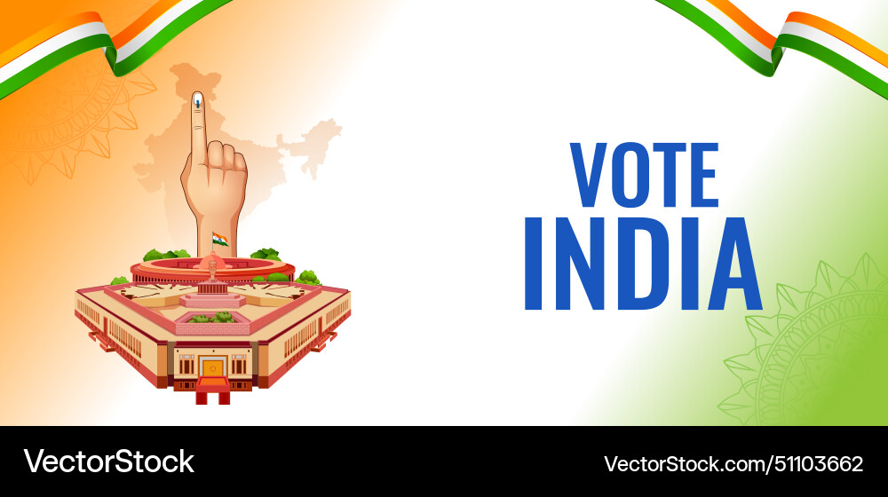 Indian people hand with voting sign showing Vector Image
