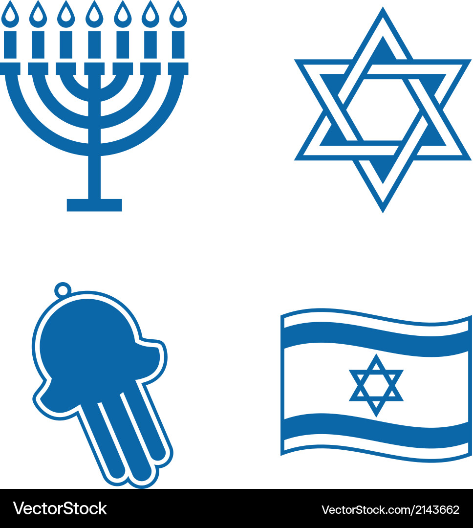 Jewish icons Royalty Free Vector Image - VectorStock