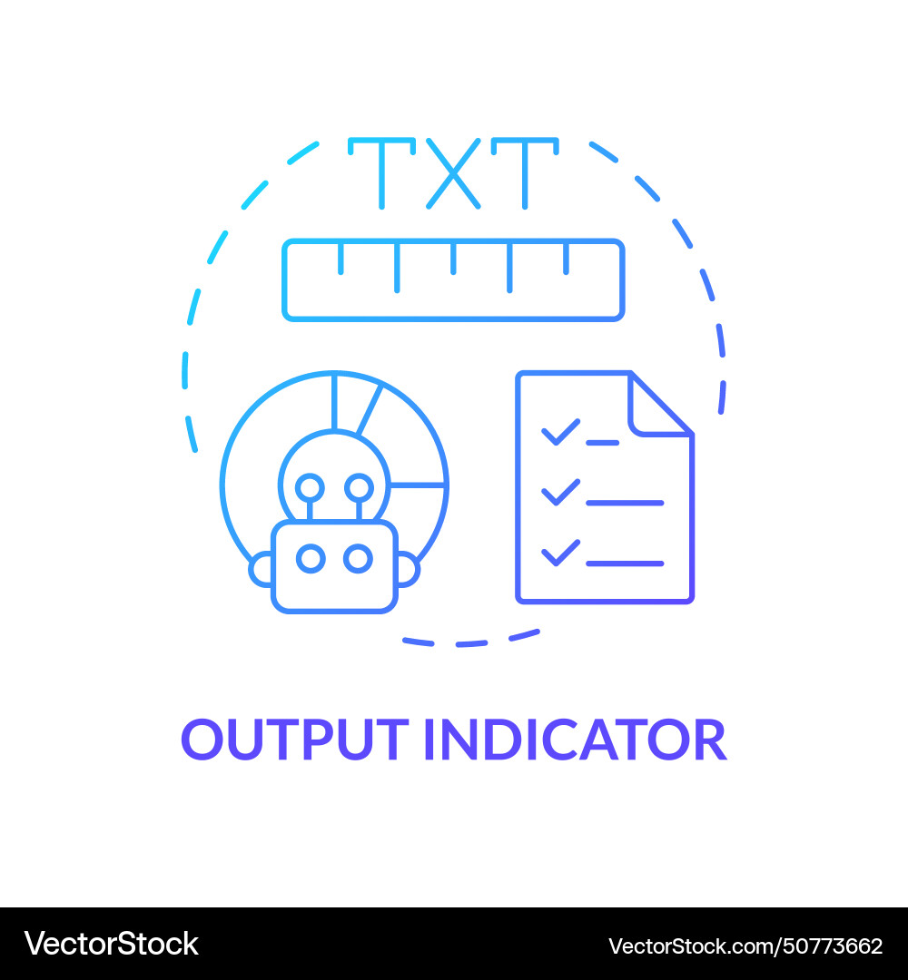 Output indicator blue gradient concept icon Vector Image