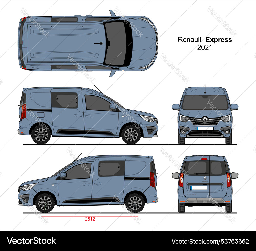 Renault express combi van 2021 Royalty Free Vector Image