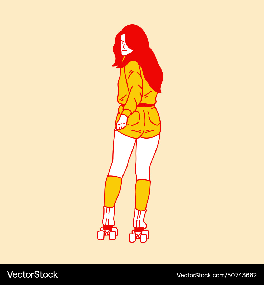Simple cartoon of roller skating 4 Royalty Free Vector Image