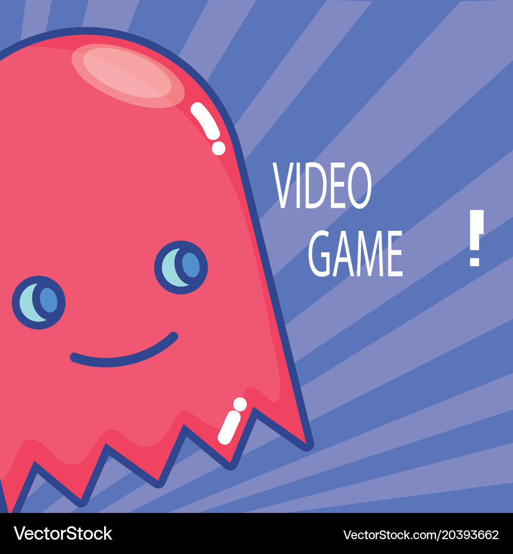 Videogame ghost cartoon Royalty Free Vector Image