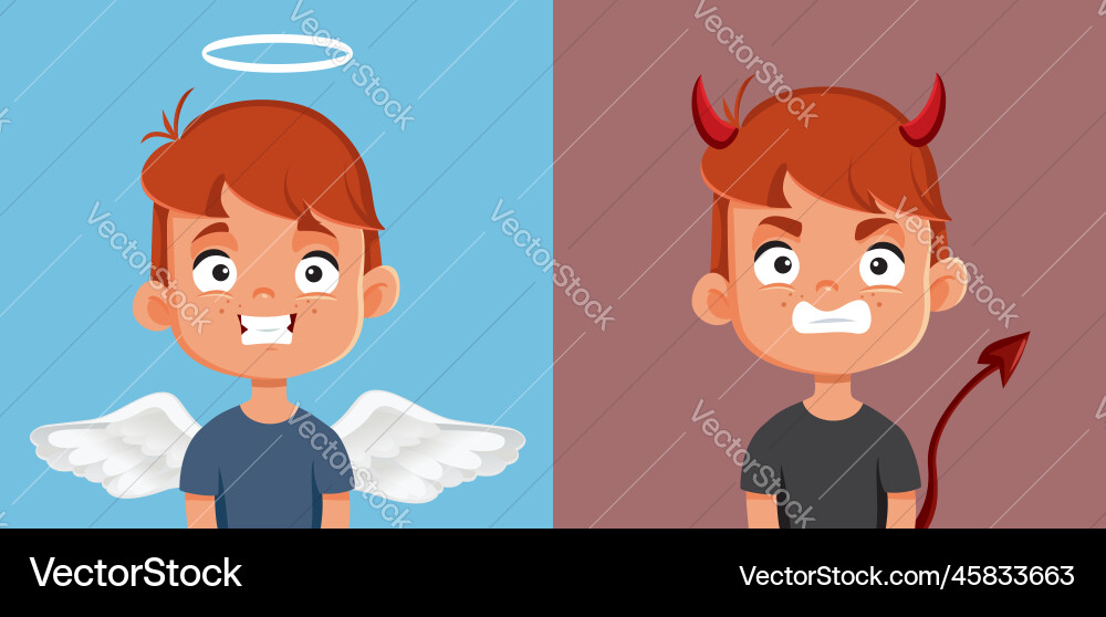 Child having a good or bad behavior concept Vector Image