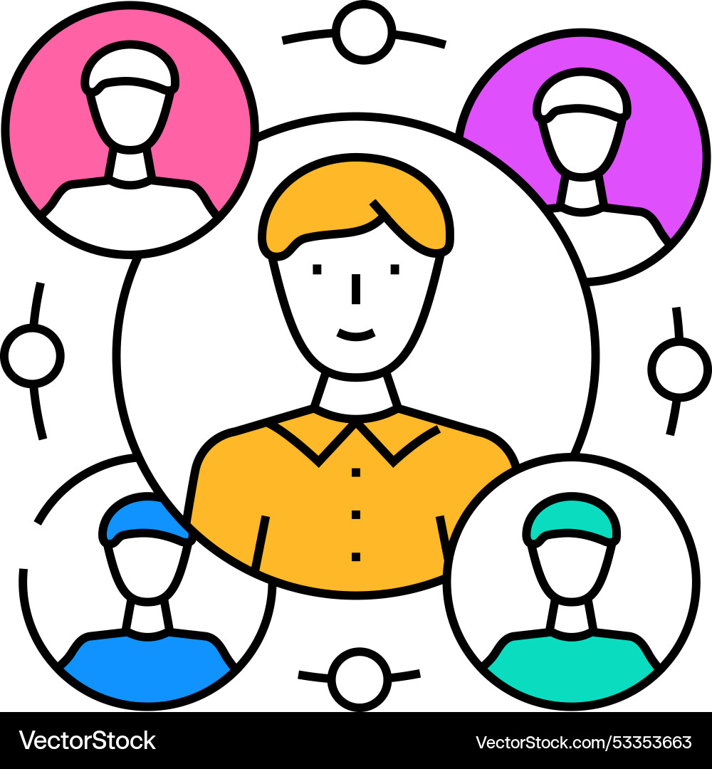 Community engagement business process icon color Vector Image