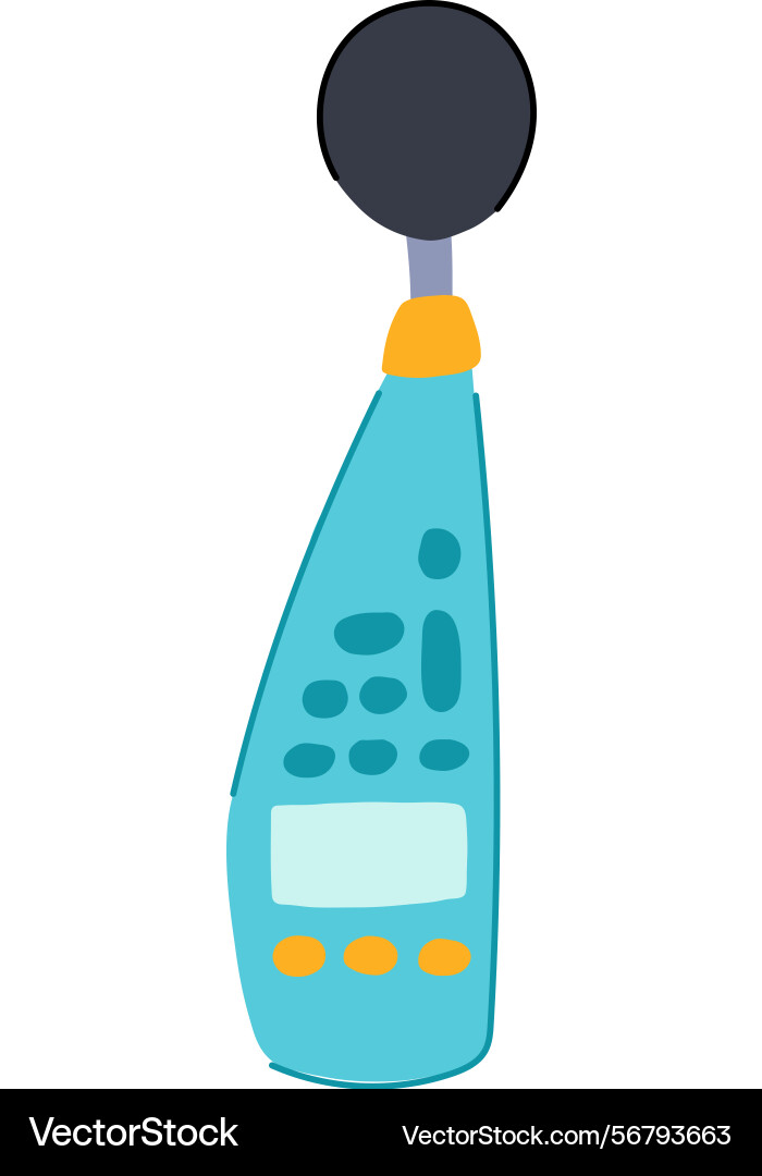 Flute noise level meter cartoon Royalty Free Vector Image