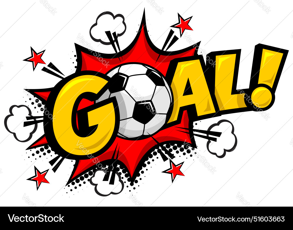 Goal football soccer comic icon Royalty Free Vector Image