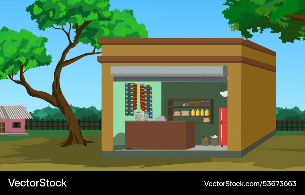 Indian village grocery shop Royalty Free Vector Image