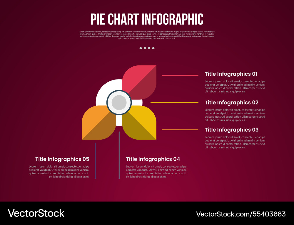 Pie chart base template infographic with flower Vector Image