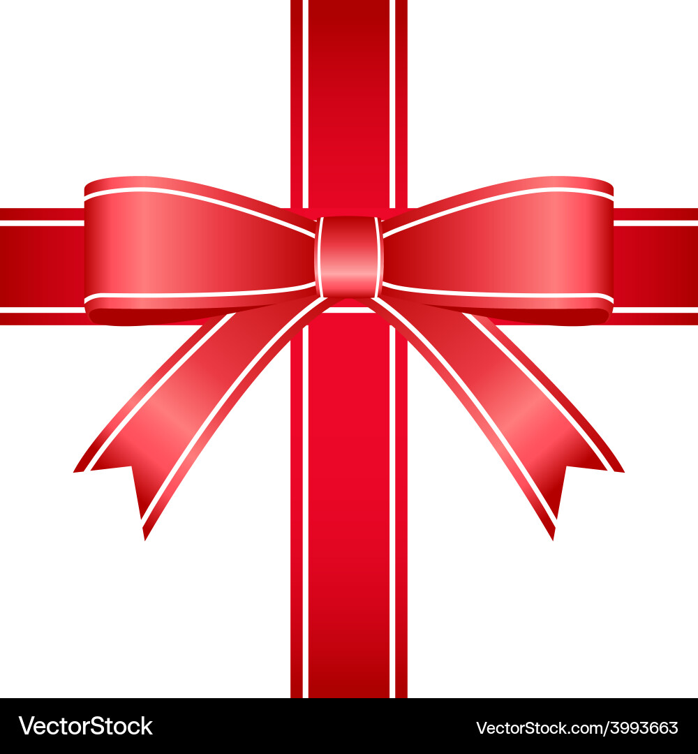 Red bow Royalty Free Vector Image - VectorStock