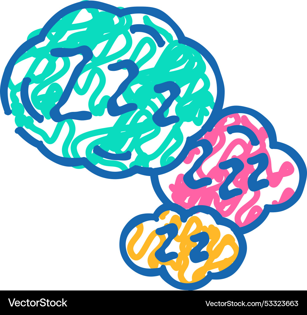 Snoring sleep night icon doodle Royalty Free Vector Image