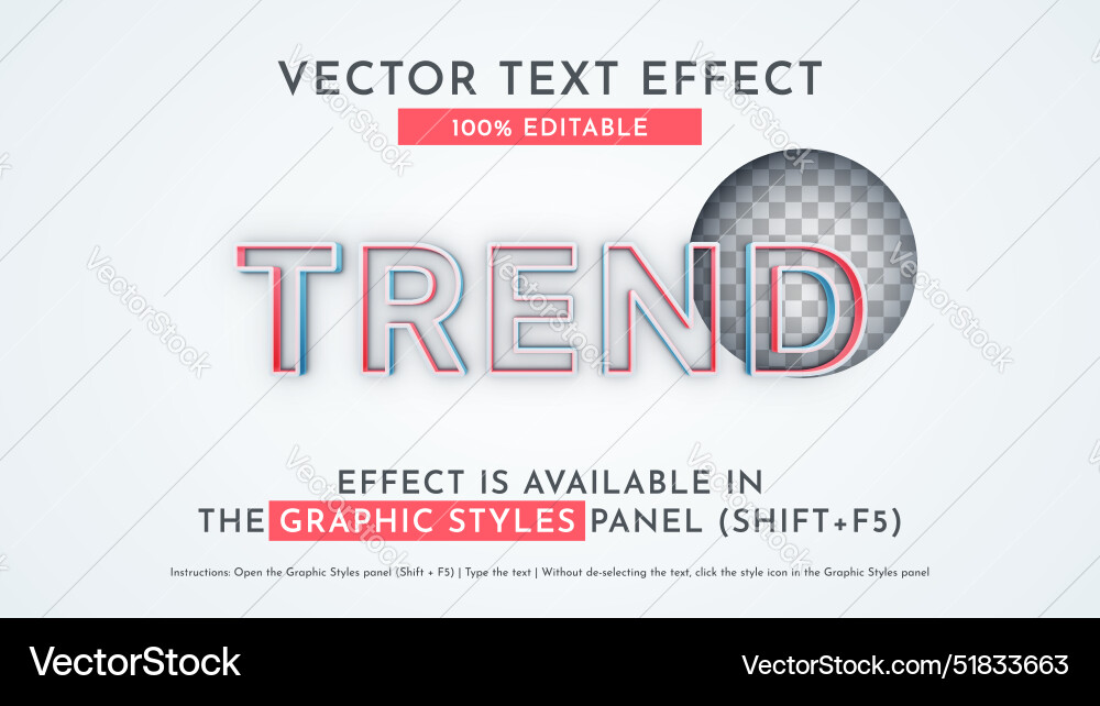 Trend editable text effect graphic style mockup Vector Image