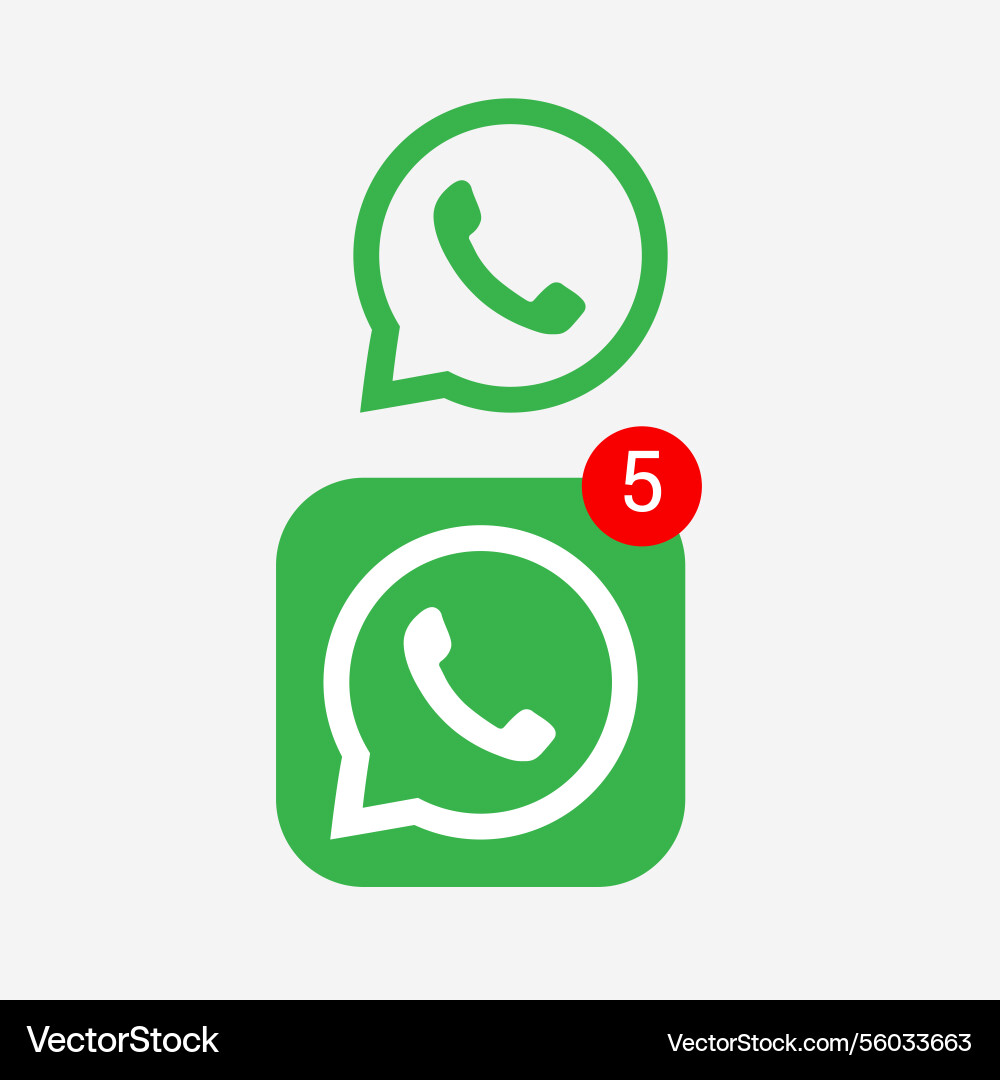 Whats app logo with notification Royalty Free Vector Image