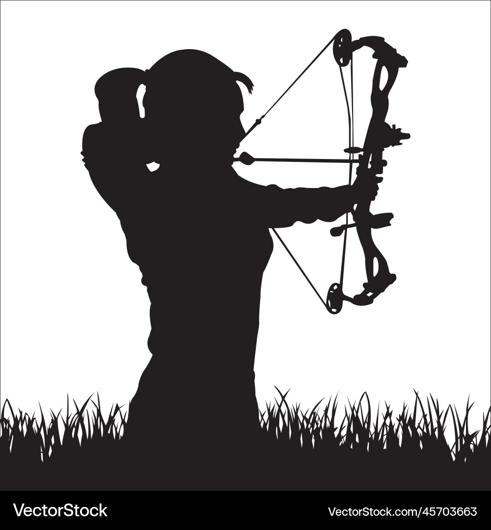Woman Archery Silhouette Royalty Free Vector Image