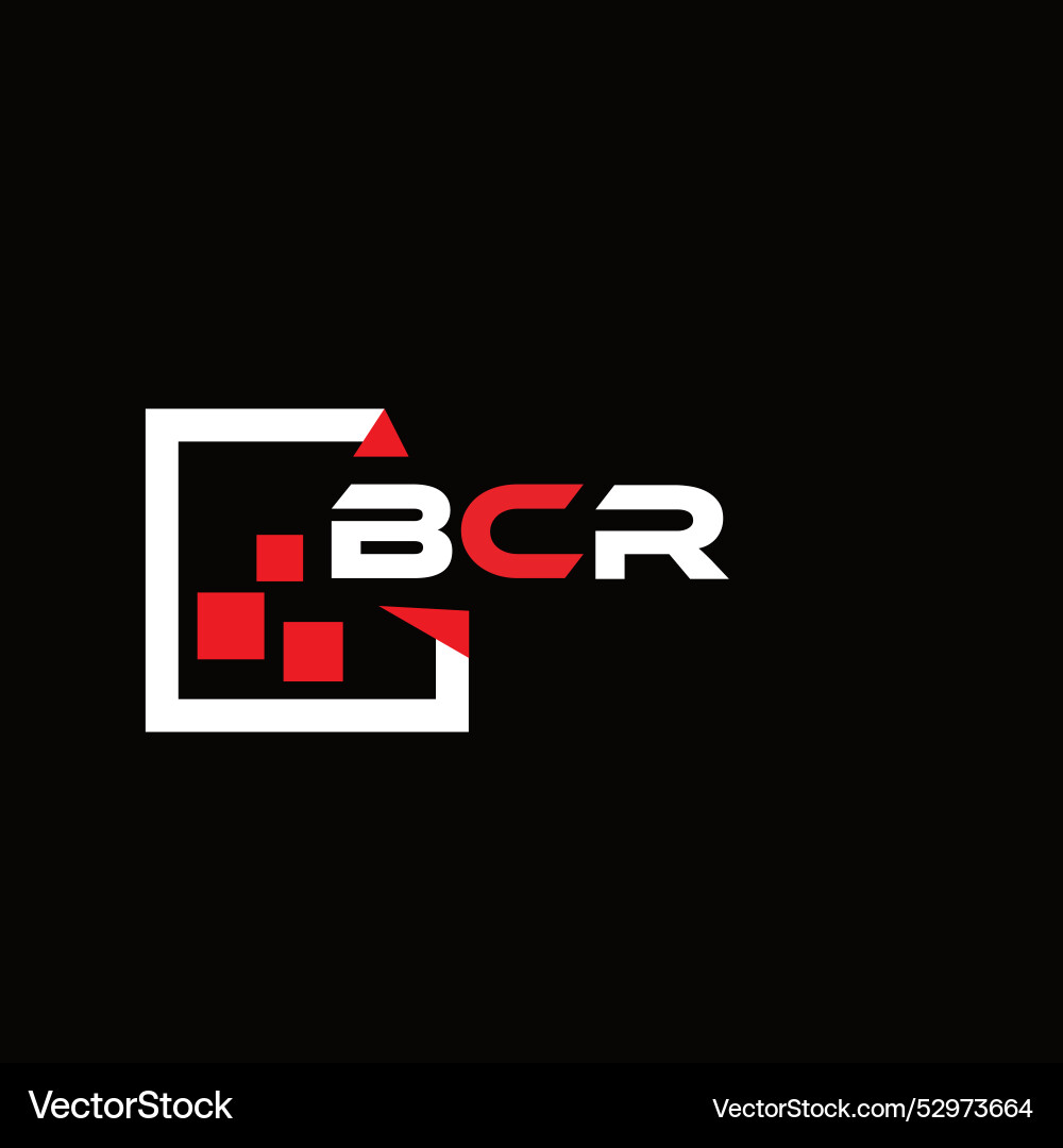 Bcr creative minimalist letter logo unique Vector Image