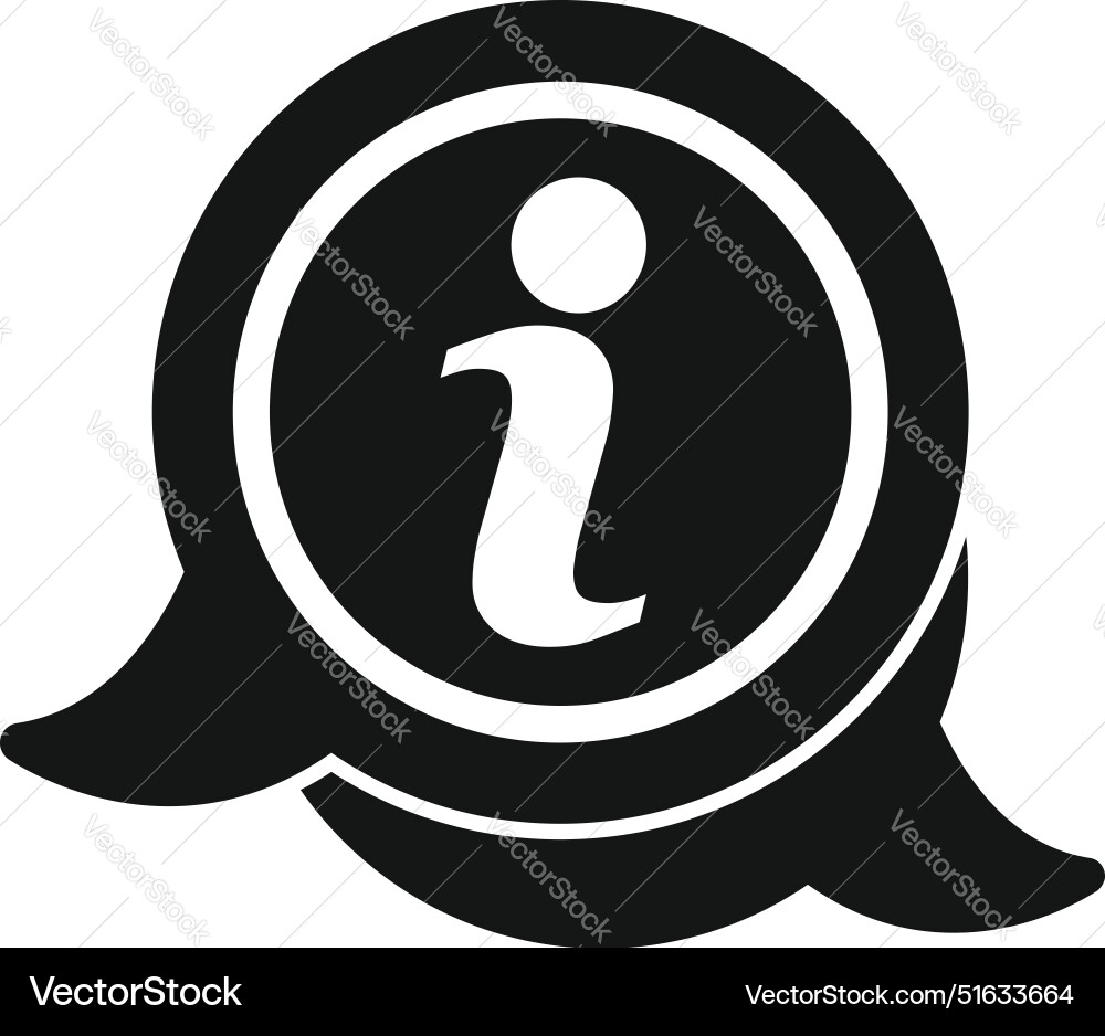 Black and white speech bubble showing information Vector Image