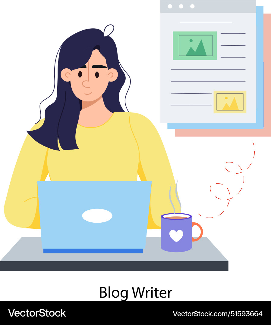 Blog writer Royalty Free Vector Image - VectorStock