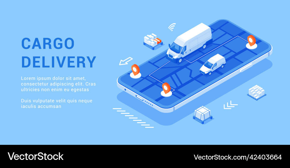 Cargo delivery tracking smartphone application Vector Image