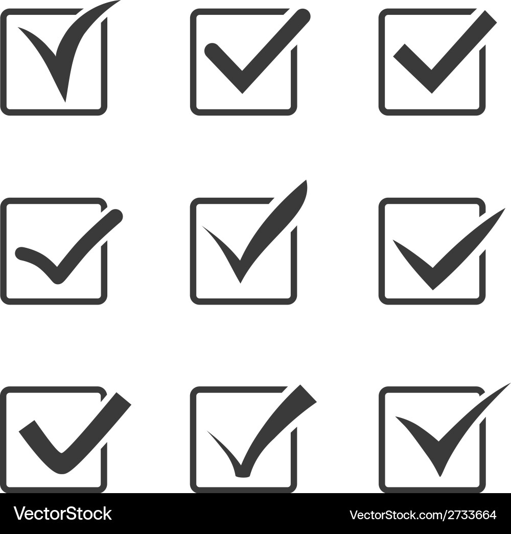 Check marks Royalty Free Vector Image - VectorStock