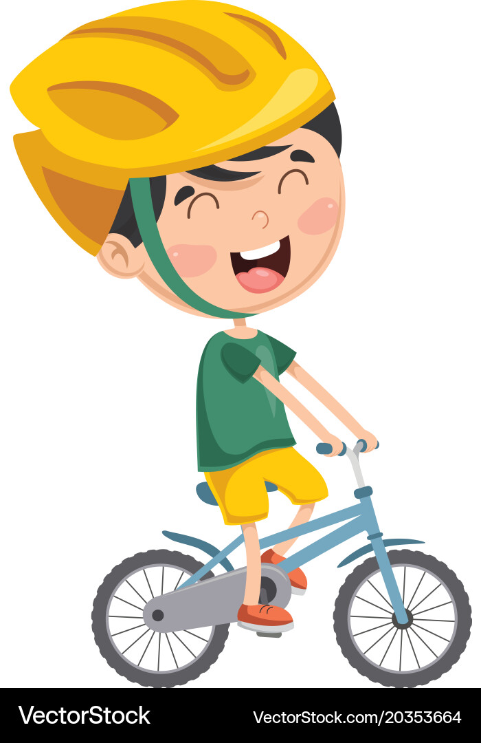 Child Riding Bicycle Royalty Free Vector Image