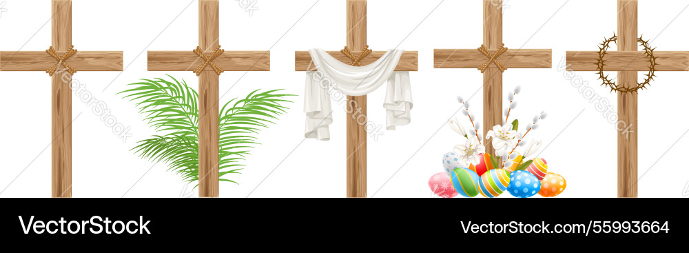 Christian Symbols Set Royalty Free Vector Image